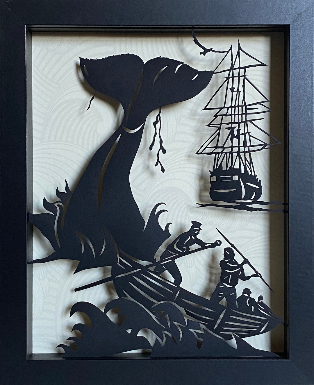 MOBY DICK Papercut in Shadow Box, Framed - Hand-cut Silhouette - Etsy