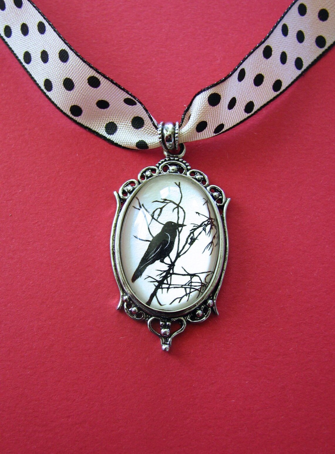 FOR the LOVE of CROWS Choker Necklace Pendant on Ribbon - Etsy