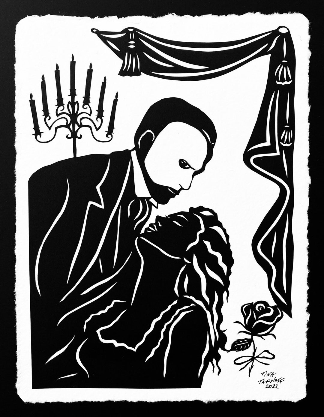 PHANTOM of the OPERA Papercut - Hand-cut Silhouette - Etsy