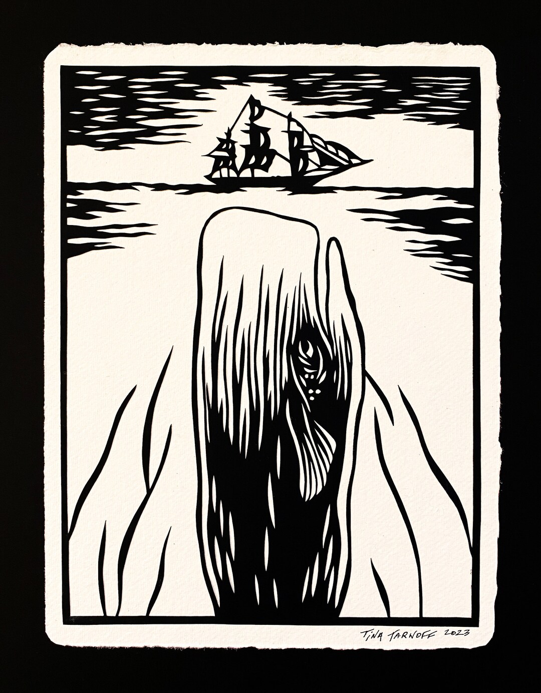 MOBY DICK - Hand-cut Silhouette Papercut - Etsy