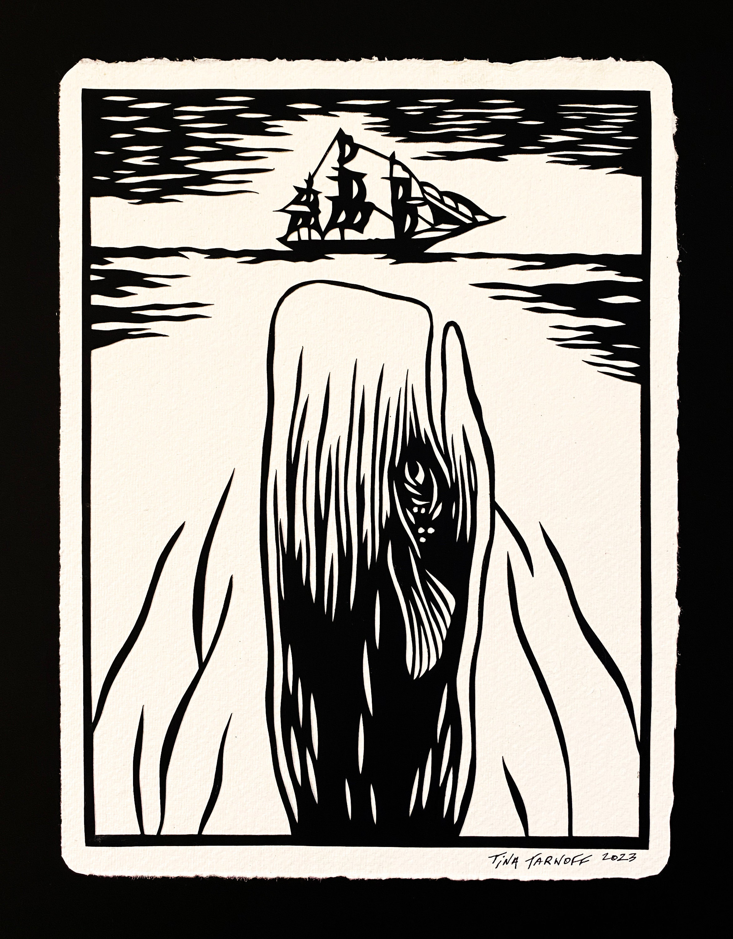 MOBY DICK Hand-cut Silhouette Papercut - Etsy