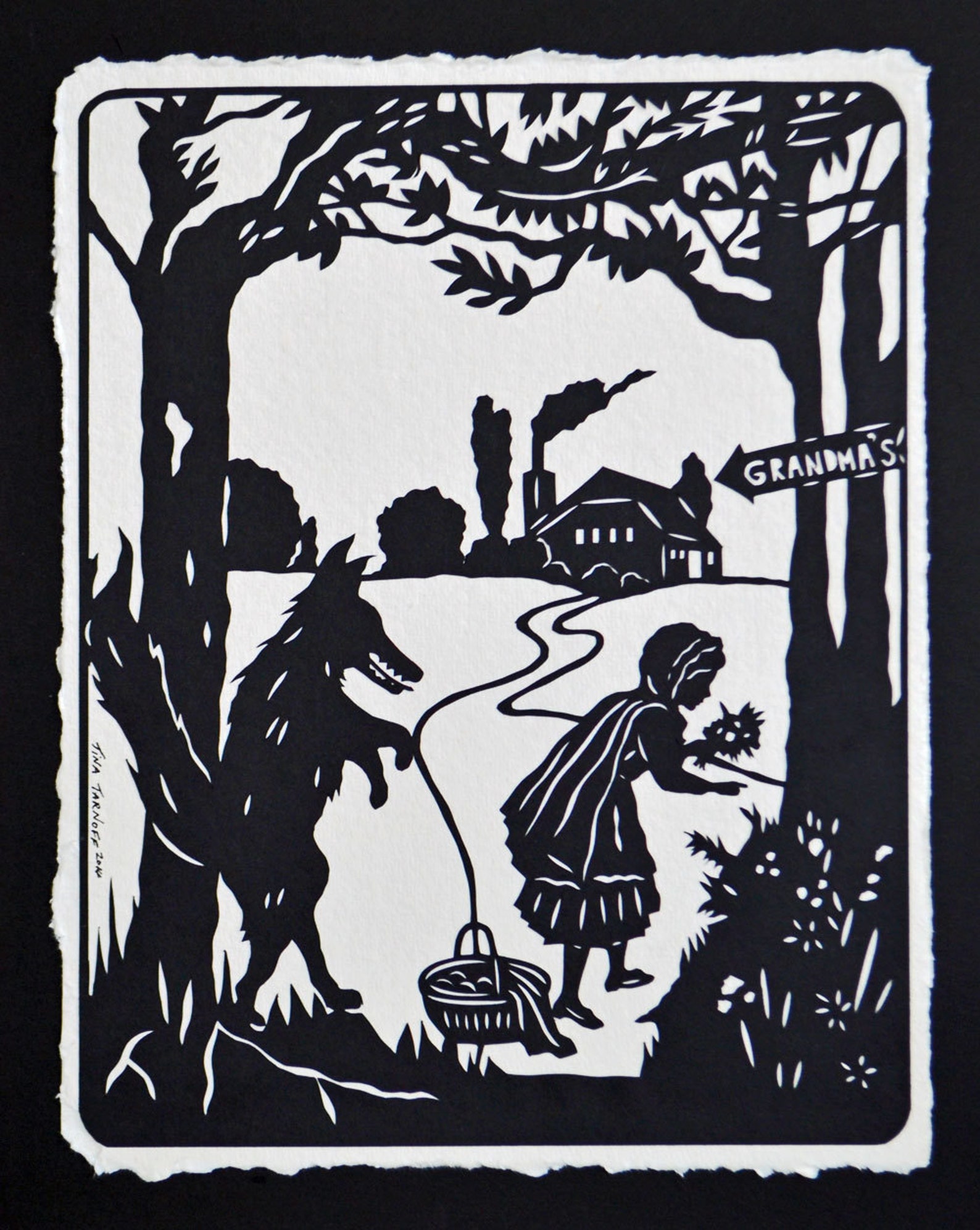 LITTLE RED RIDING Hood Papercut Hand-cut Silhouette - Etsy