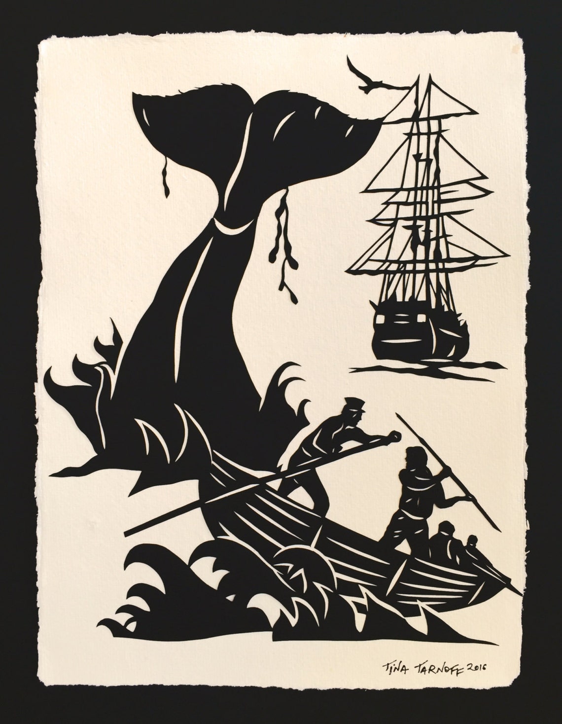 Moby Dick Hand-cut Silhouette - Etsy