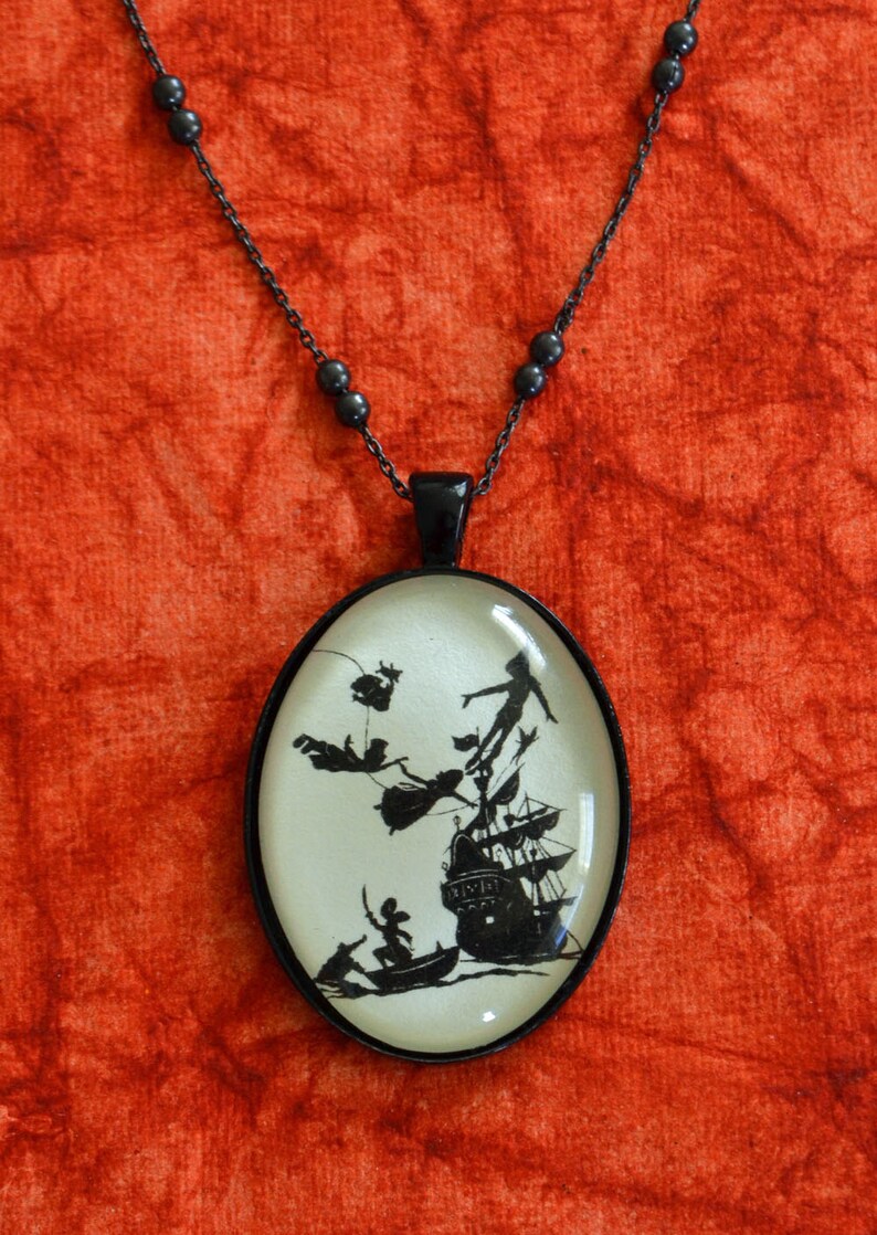 PETER PAN Necklace Pendant on Chain Silhouette Jewelry - Etsy