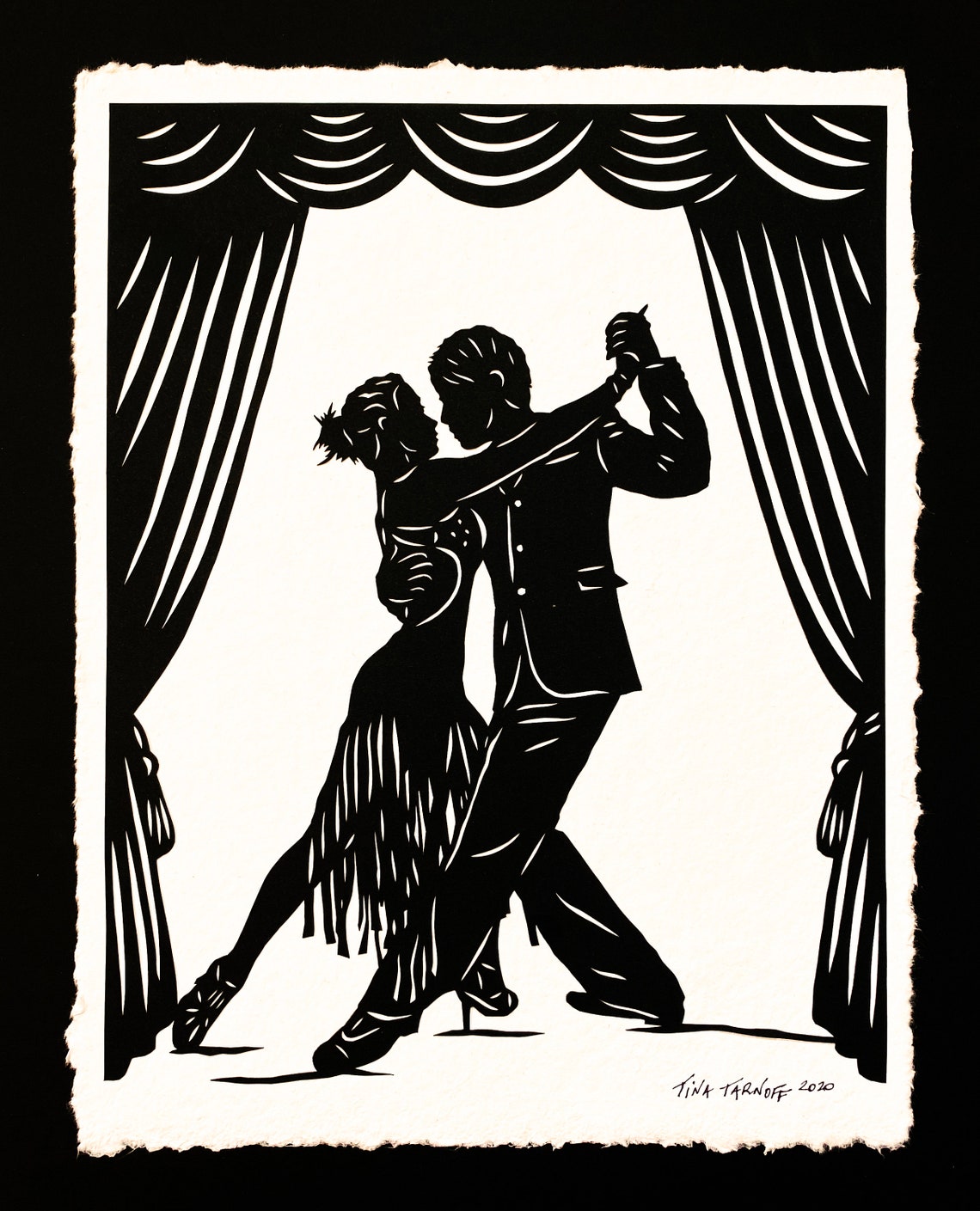 The TANGO DANCERS - Hand-cut Papercut - Etsy