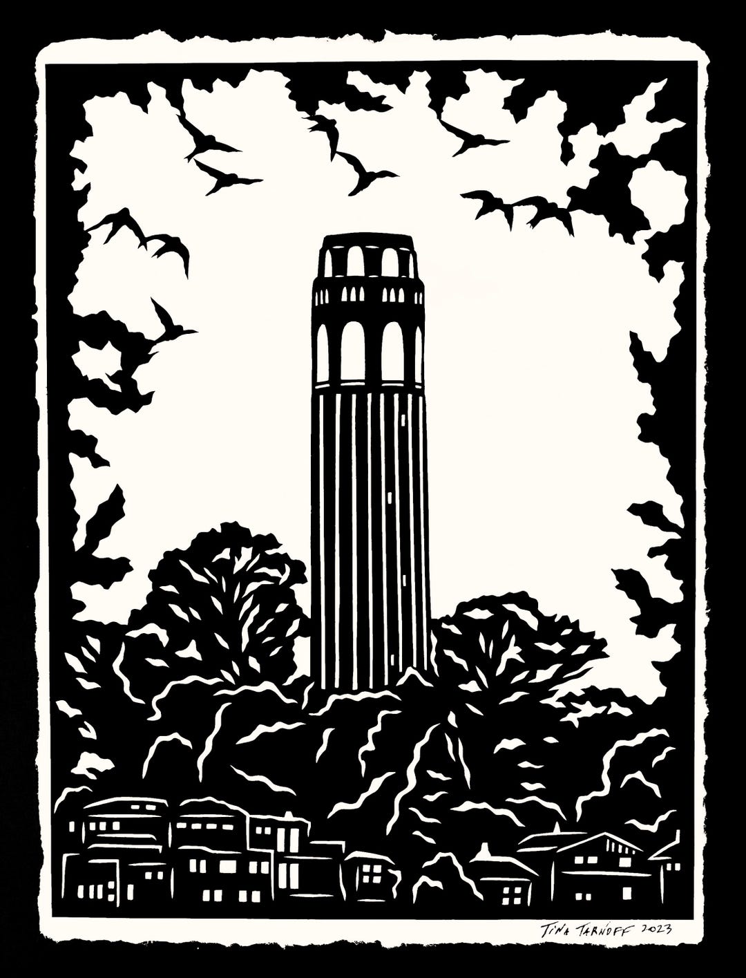 COIT TOWER Papercut - Hand-cut Silhouette - Etsy