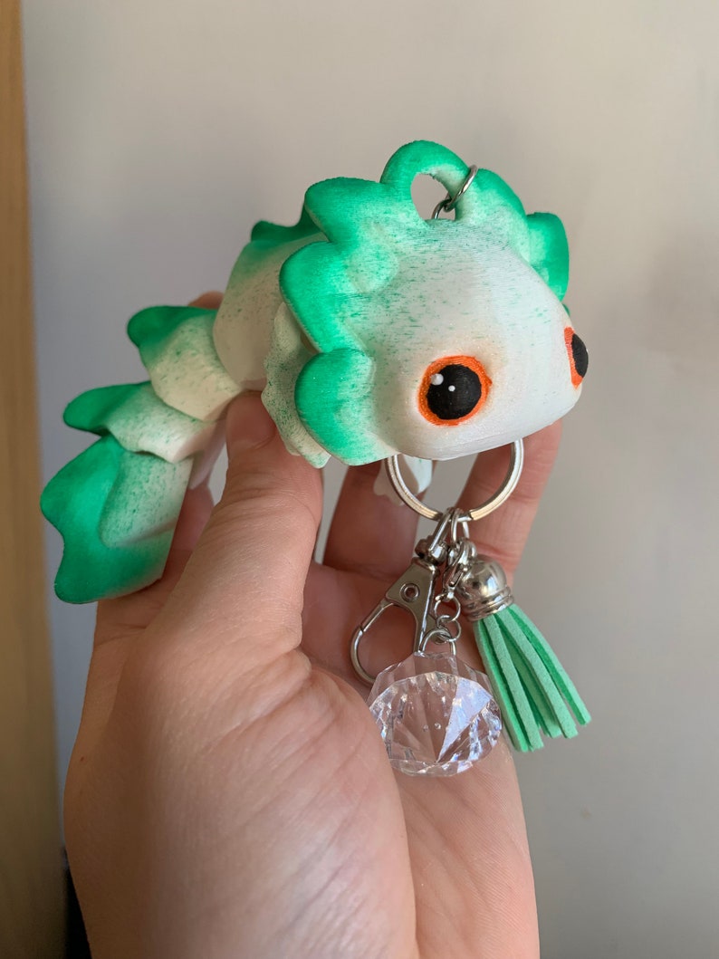 Axolotl, Keychain, Cute, 3d, Gift, Custom Made, Water Creature, Big ...