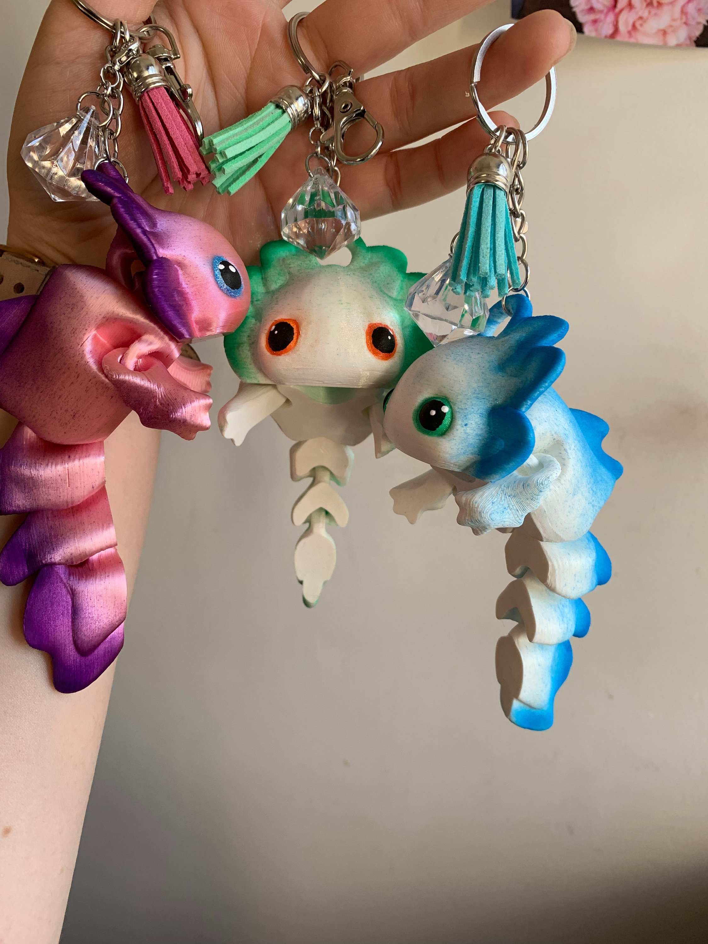 Axolotl, Keychain, Cute, 3d, Gift, Custom Made, Water Creature, Big ...