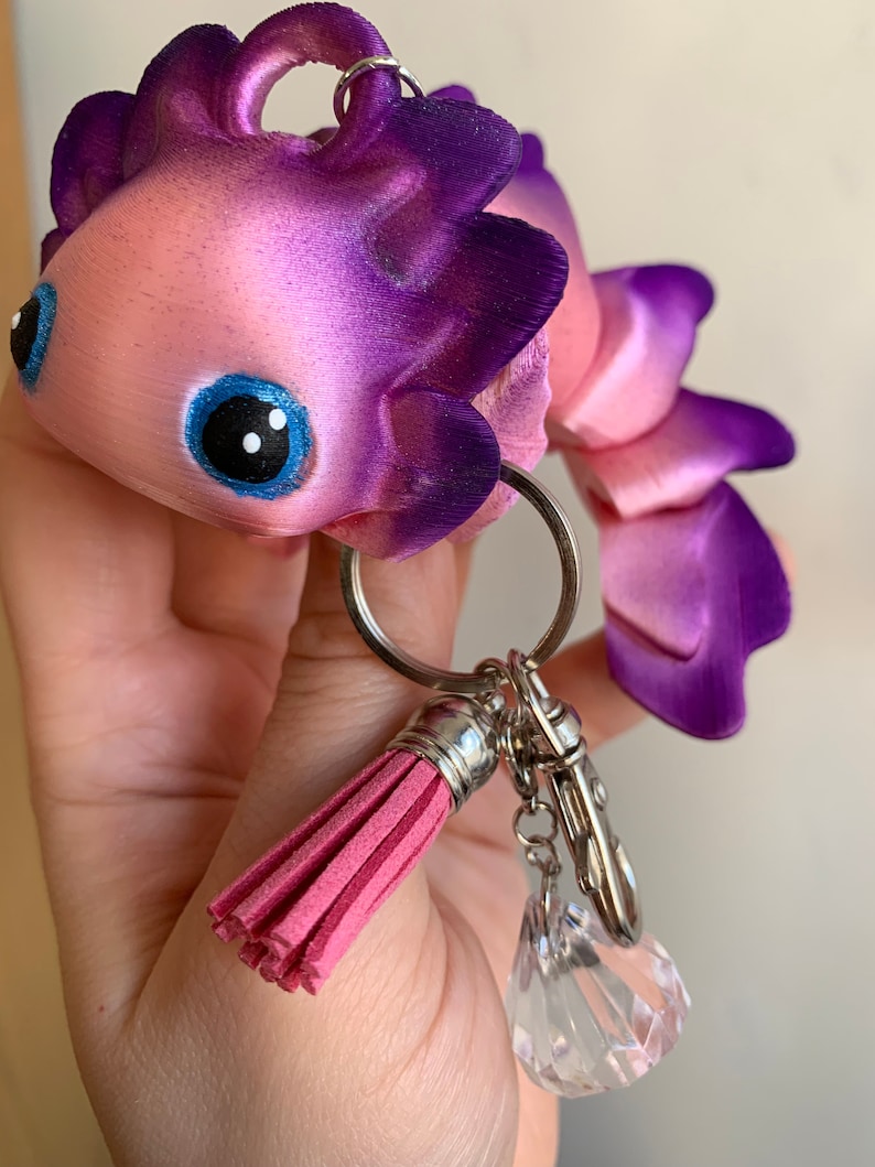 Axolotl, Keychain, Cute, 3d, Gift, Custom Made, Water Creature, Big ...