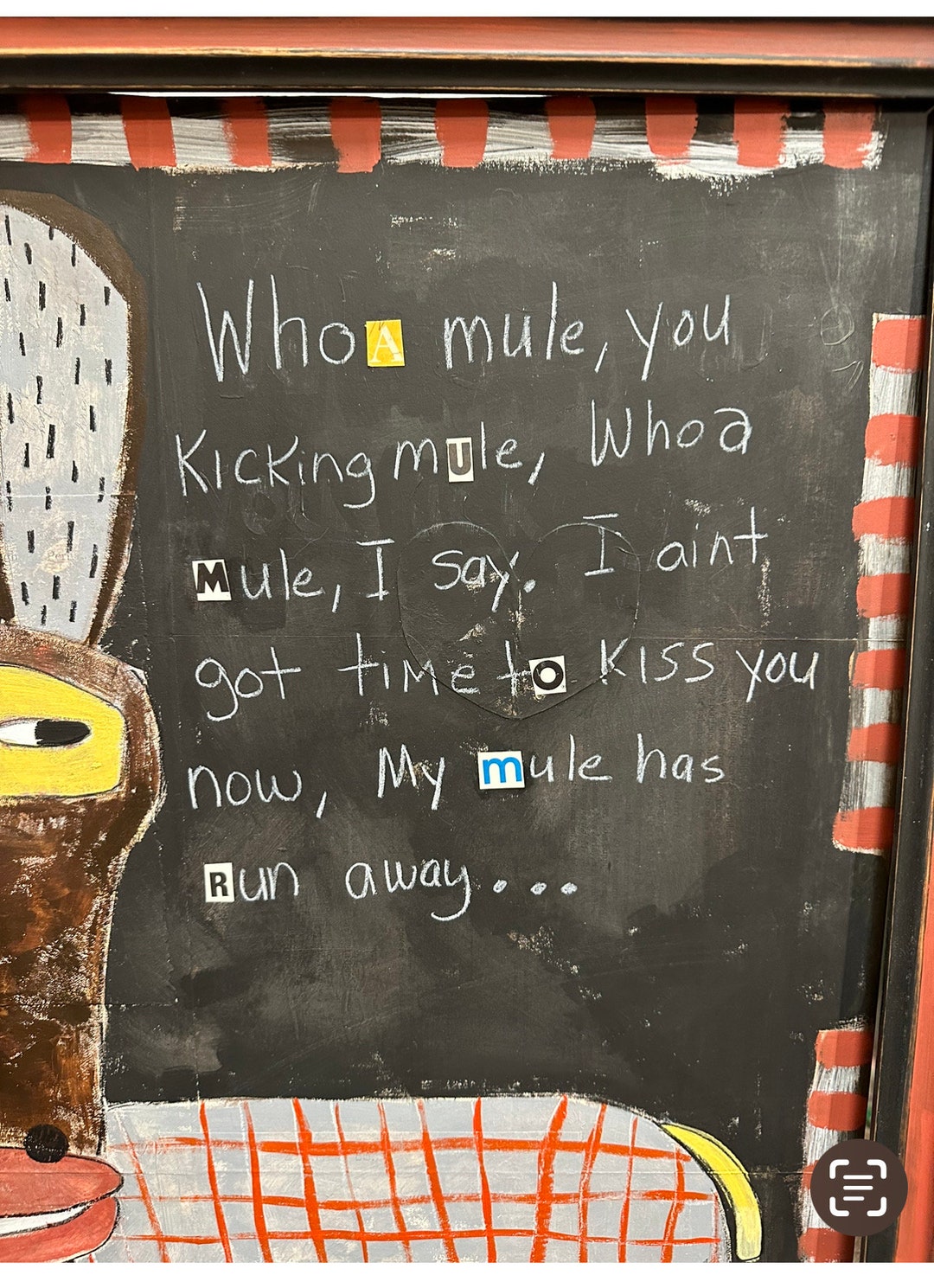 Whoa Mule 47no Frame Original Folk Art Wall Hanging - Etsy