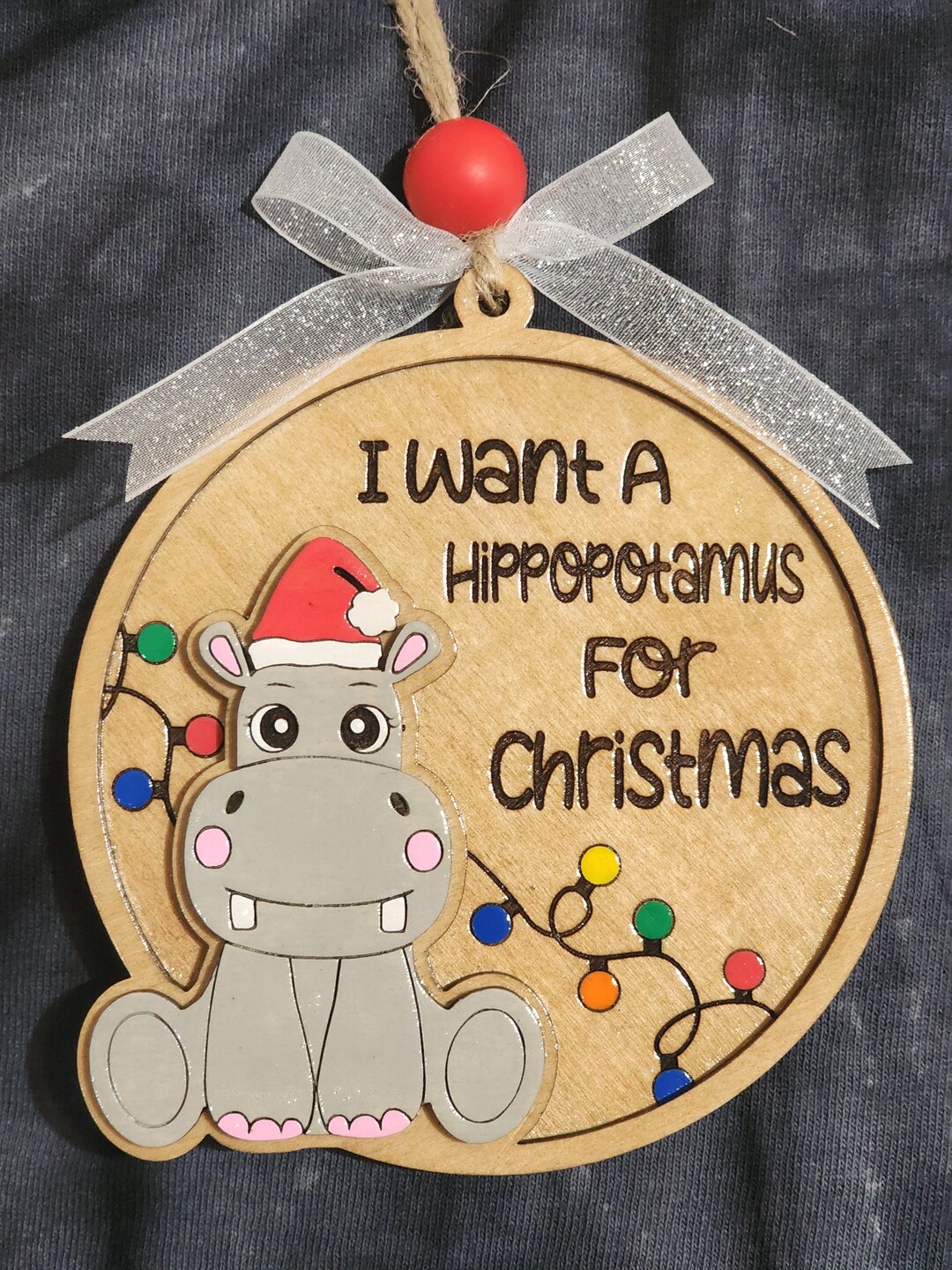 I Want A Hippopotamus for Christmas Ornament - Etsy