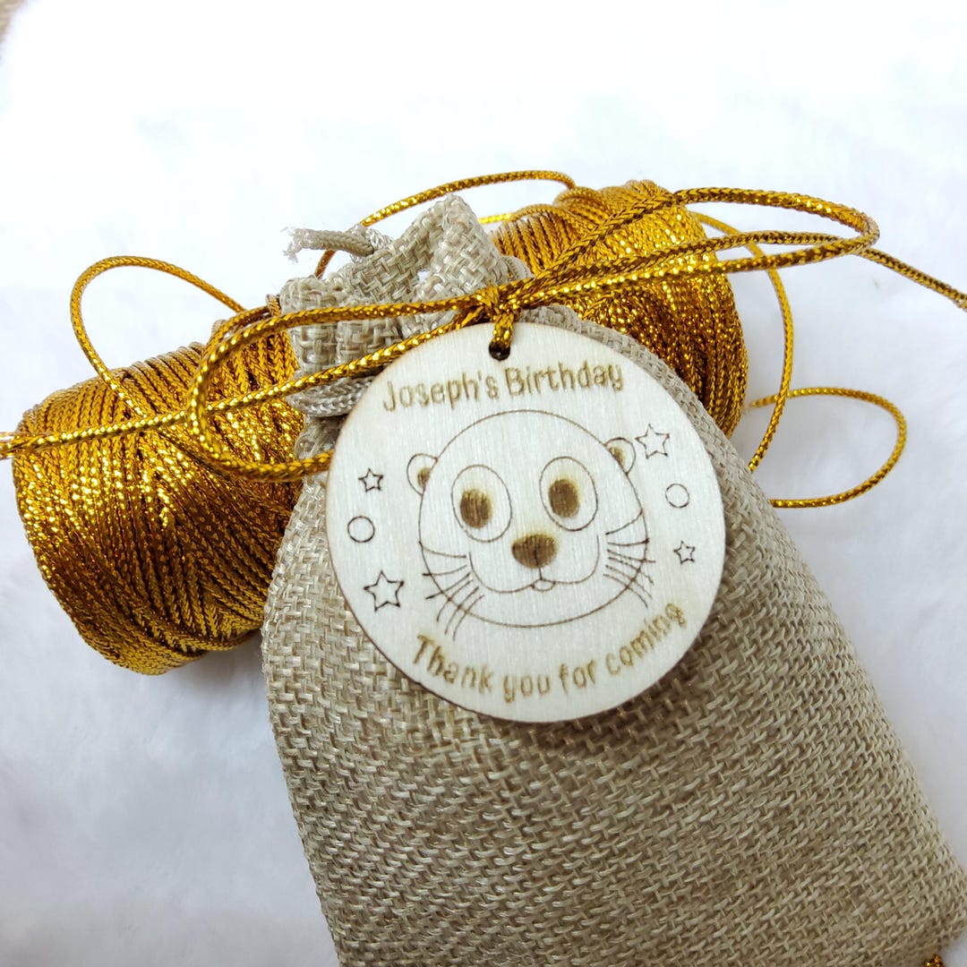Otter Favor Guest, Animals Wooden Tag, Baby Shower Animal Nametag ...