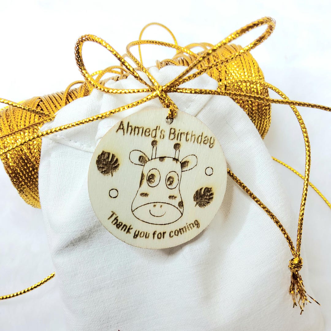 Wood Birthday Tags, Party Gift, Giraffe Tags, Wooden Birthday Magnet ...