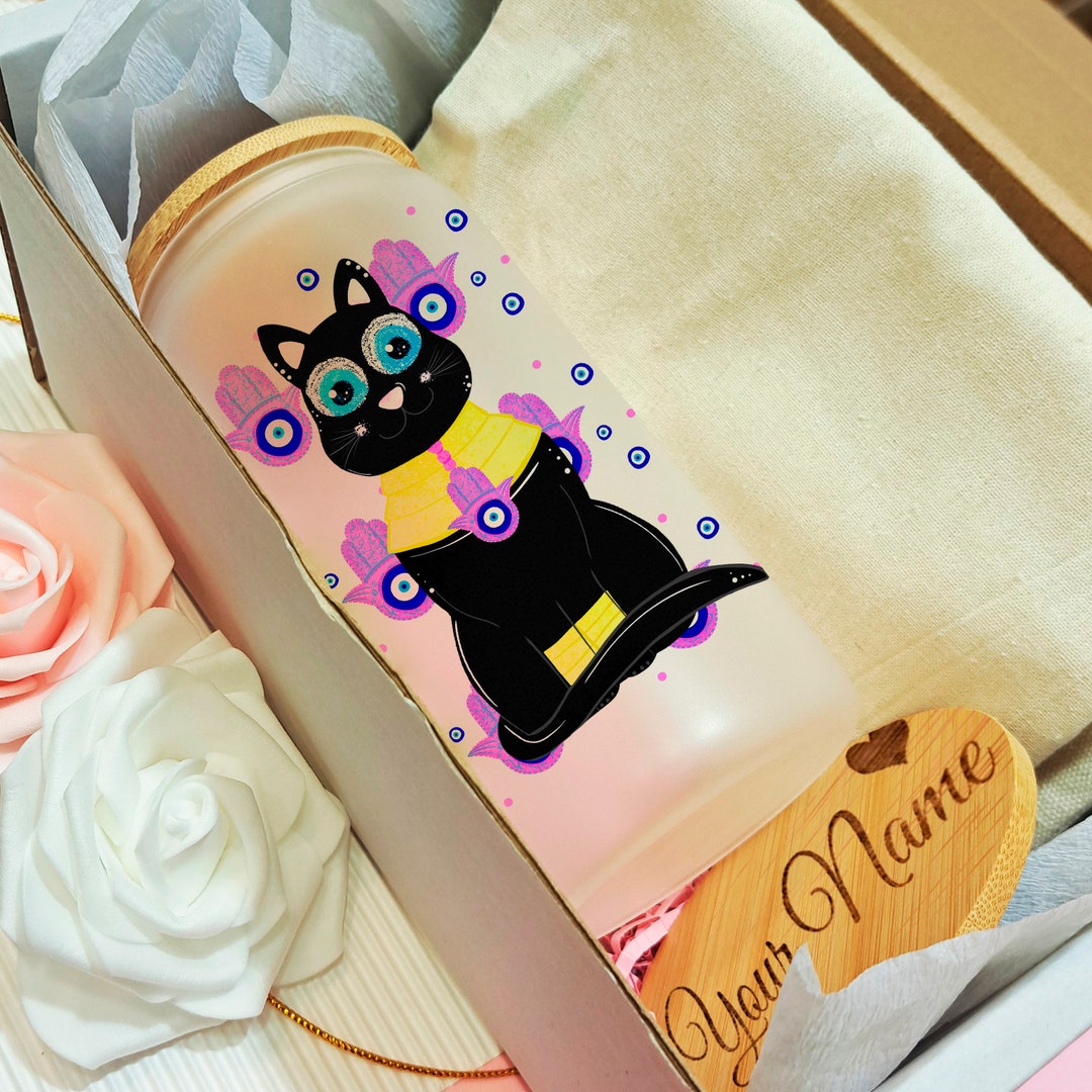 Black Cat Iced Coffee Tumbler Birthday Gift, Hamsa Hand Box Spa Basket ...