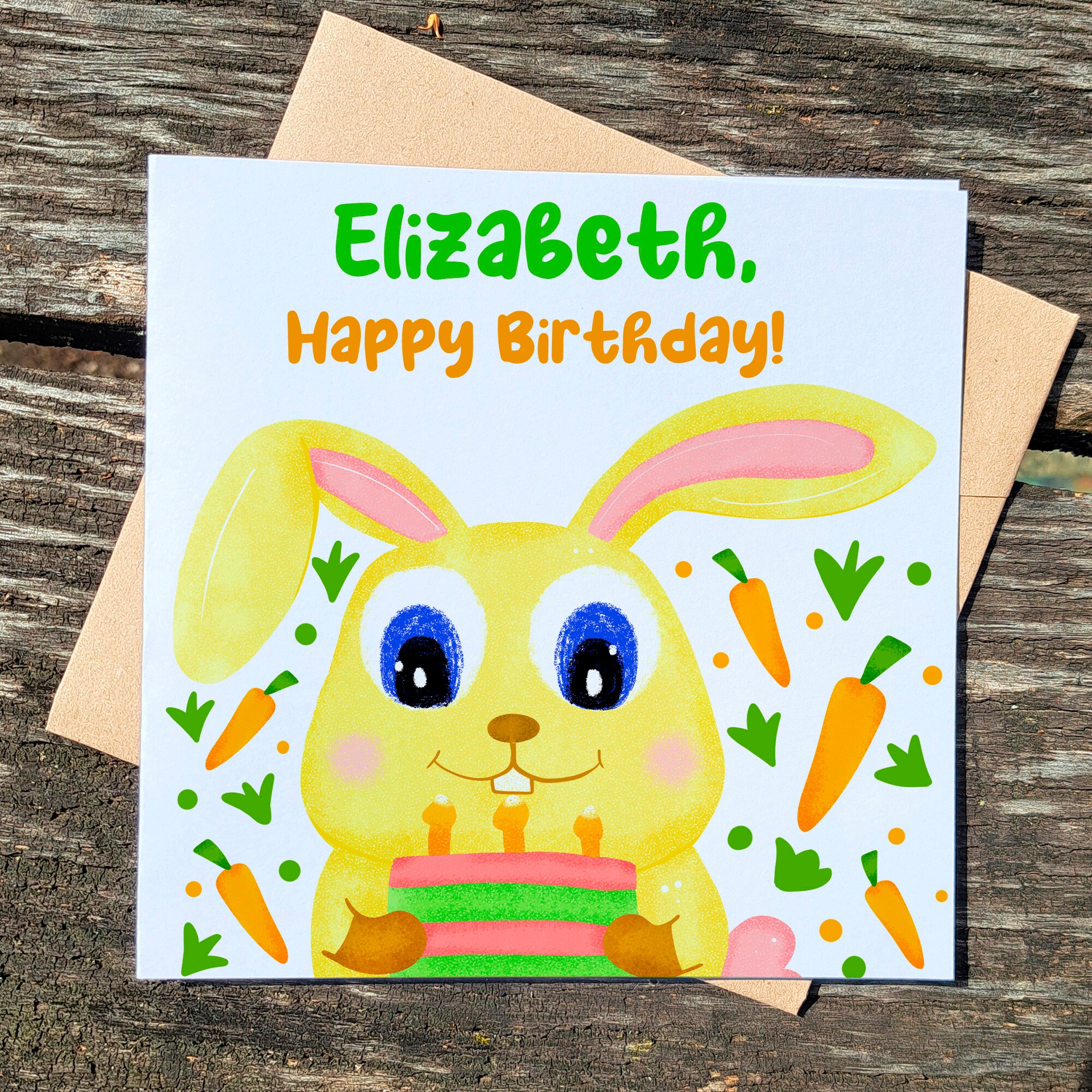 Rabbit Birthday Card, Birthday Cards, Happy Bday Card, Bunny Birthday ...