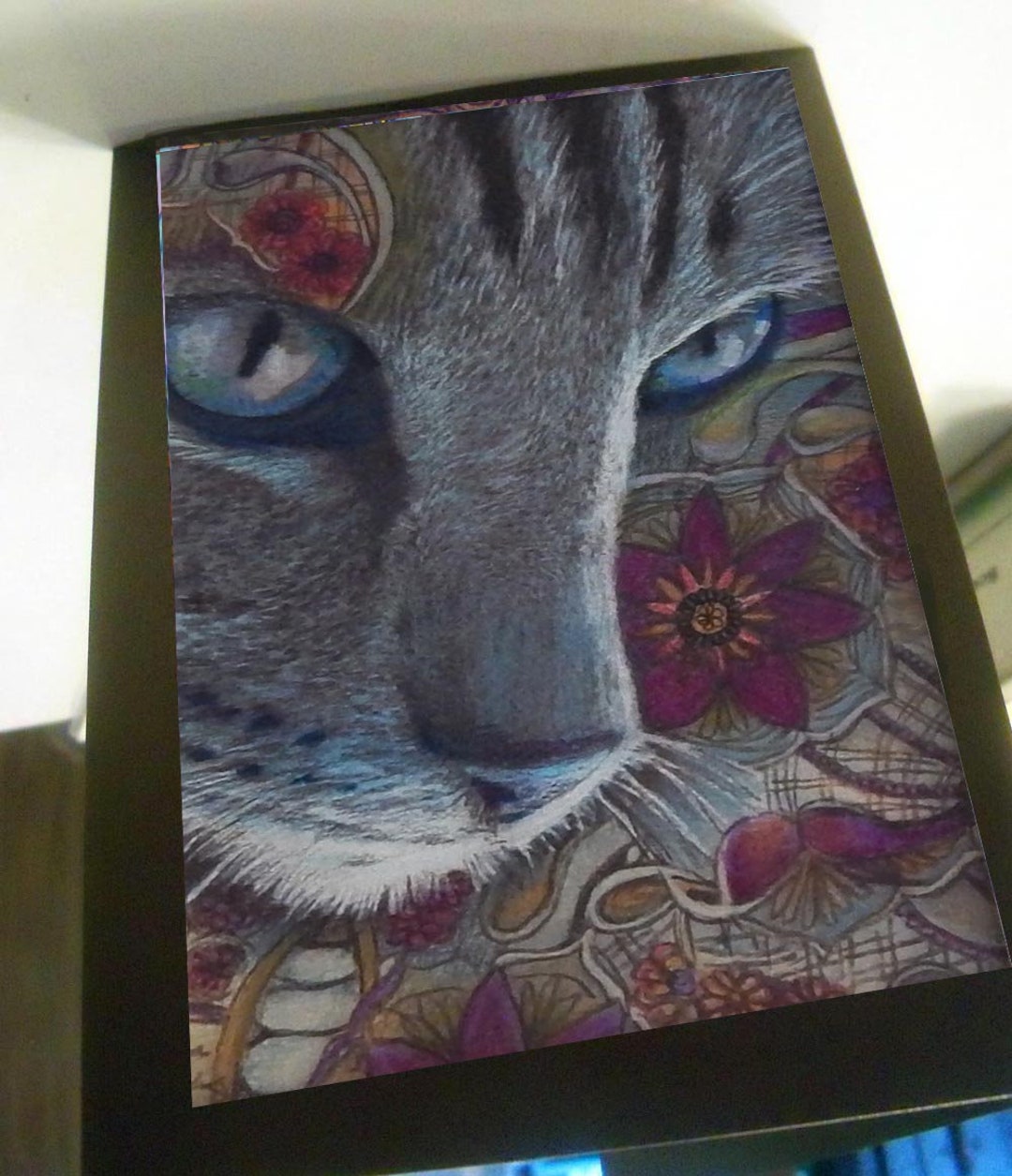 Greeting Card Print of Original Art Muted Cat Tabby Zentangle - Etsy