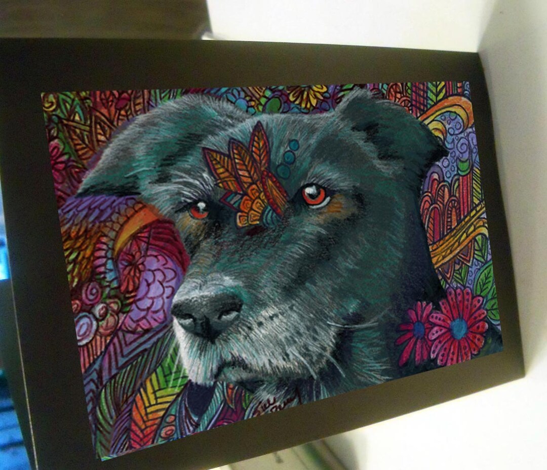 Greeting Card Colorful Zentangle Animal Labrador Retriever - Etsy