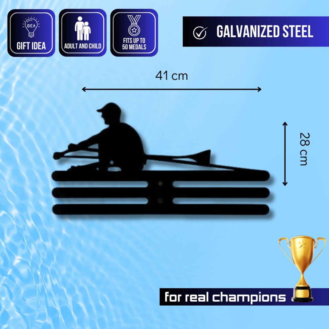 Rower Award Display, Medalist in Rowing, Medal Display Awards Sign ...