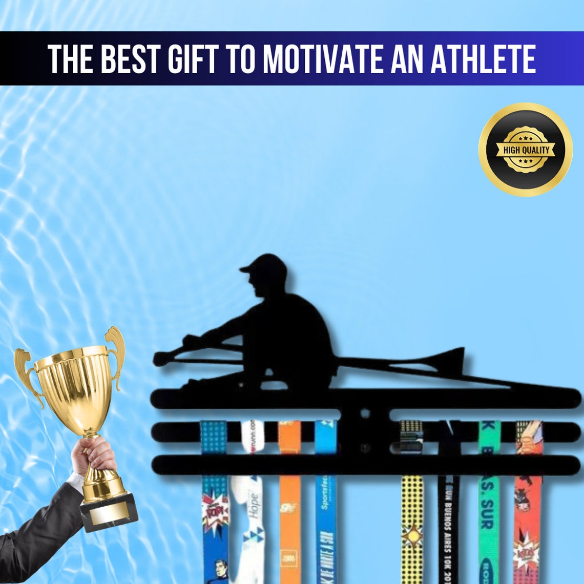 Rower Award Display, Medalist in Rowing, Medal Display Awards Sign ...
