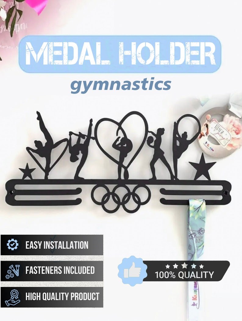 Gymnastics Medal Holder, Female Medal Hanger, Sports Ribbon Display ...