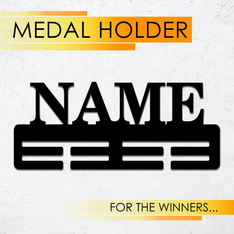 Personalized Sports Medal Display, Custom Name Medal Hanger, 8 Rungs ...
