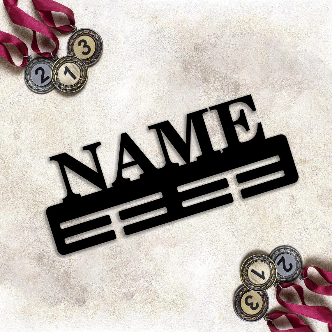Personalized Sports Medal Display, Custom Name Medal Hanger, 8 Rungs ...