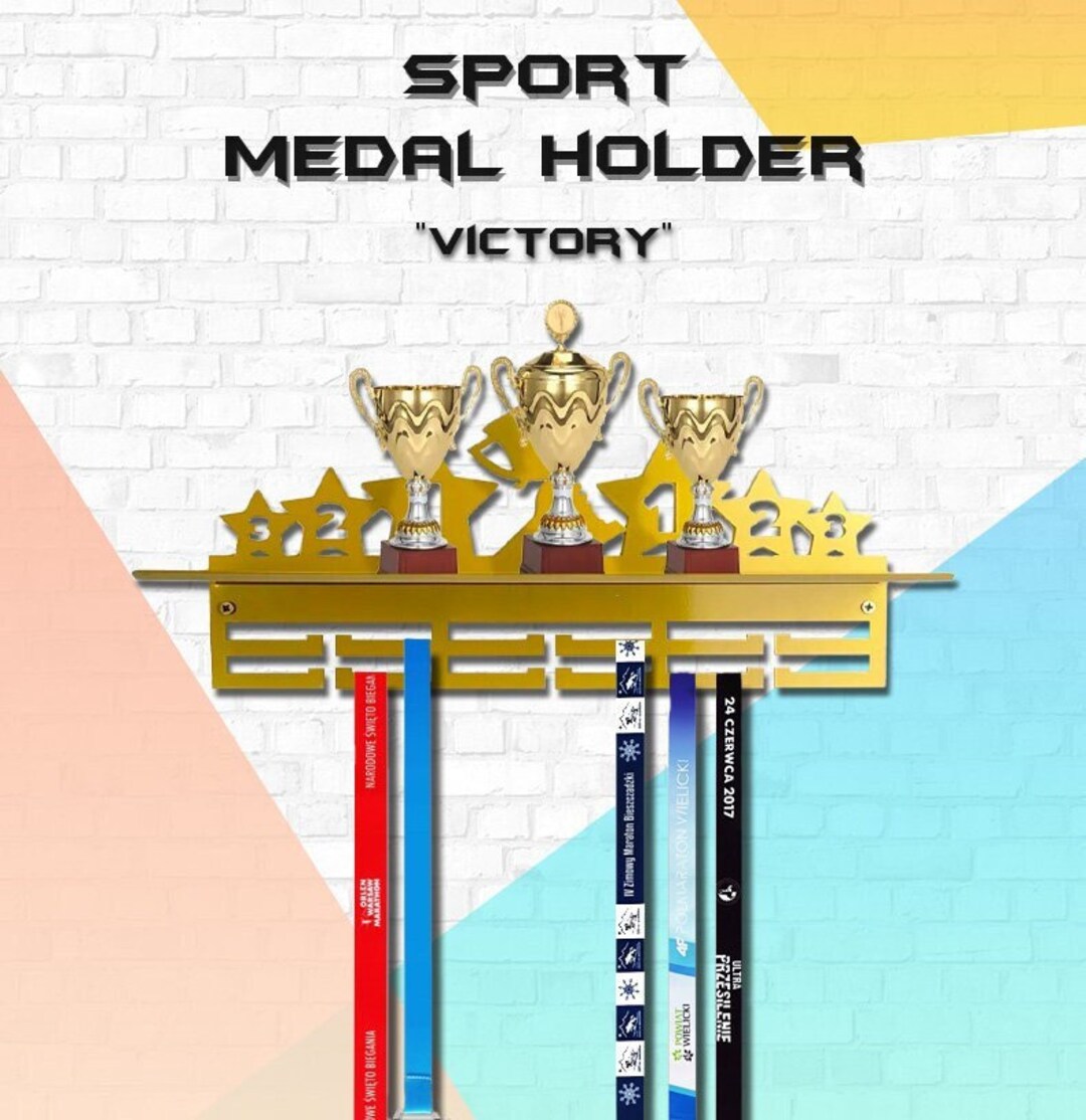Medal Display Rack for Awards, Medal Hanger for Sports Medals and Shelf ...