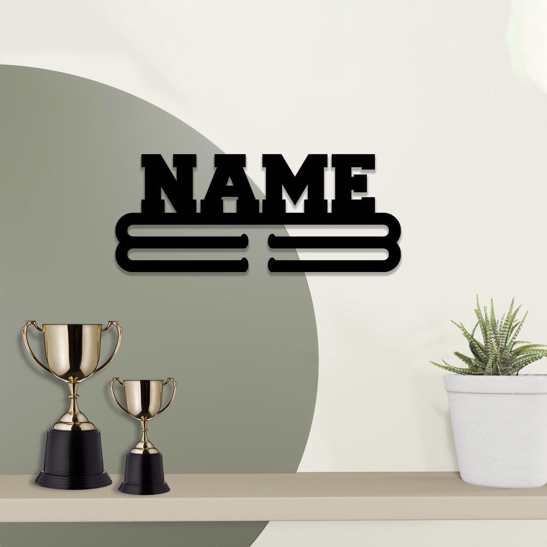 Personalized Medal Display Wall Mount, Sports Medal Storage Rack, Kids ...