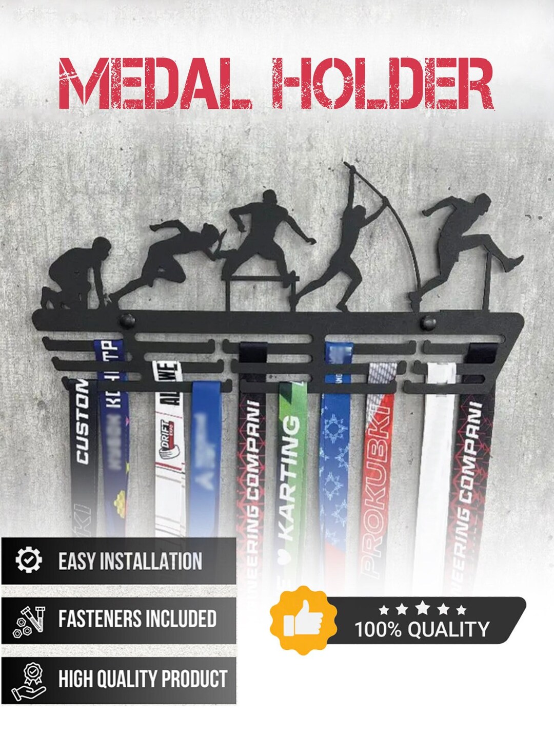 Obstacle Course Medal Holder Sign, Obstacle Course Medal Hanger, Trophy ...