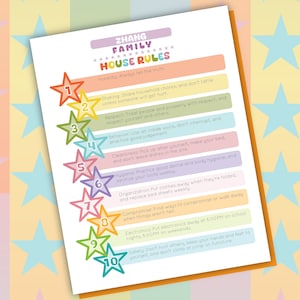 Printable Family Rules Chart - Instant Download Printable, Editable PDF ...