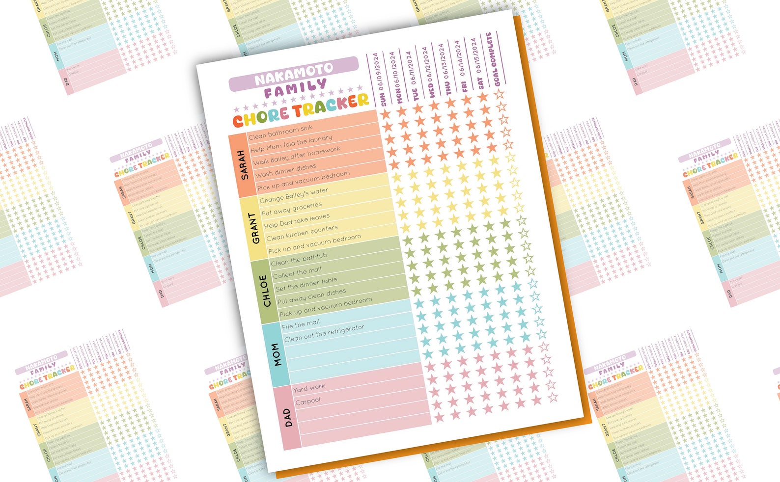 Printable Weekly Family Chore Tracker Instant Download, Editable PDF ...