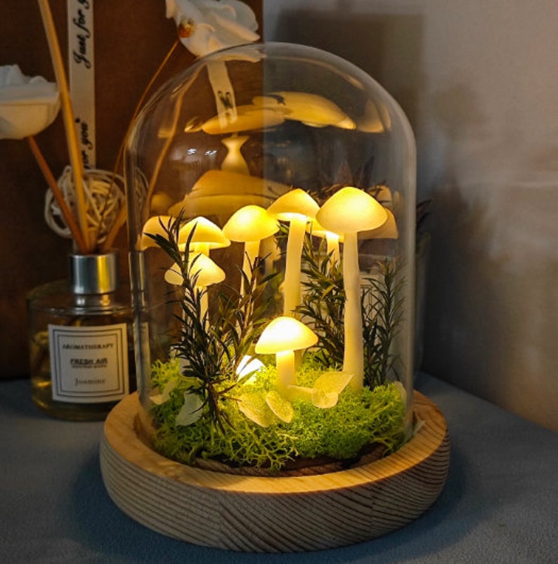 Mushroom Table Lamp Handcrafted Romantic Atmosphere Night Light Home ...