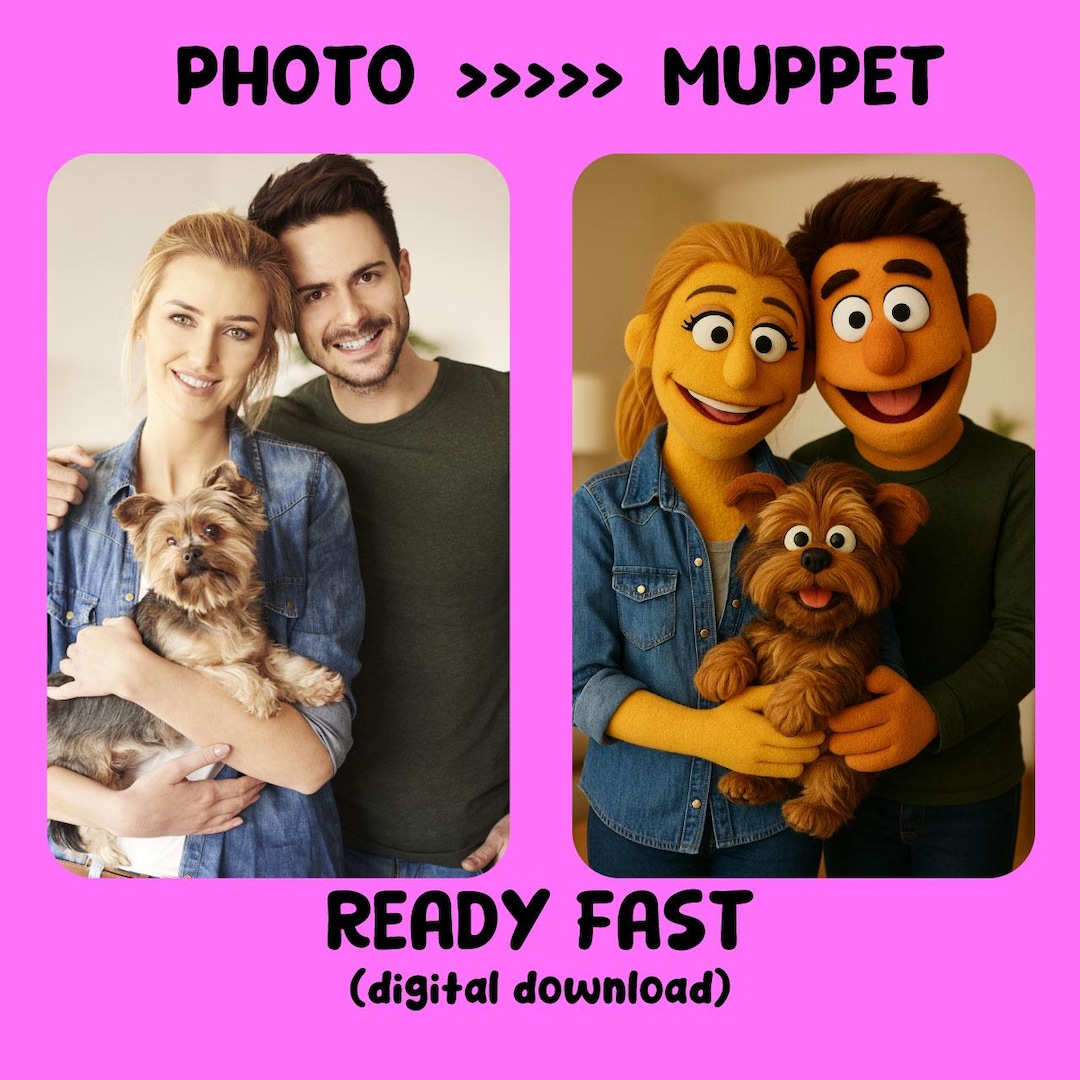 Custom Photo to Puppet Art | Muppet Style Portrait | Personalized ...