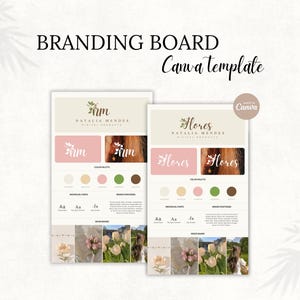 Branding Board. Canva Template, Brand Guidelines Design, Kit, DIY Logo ...