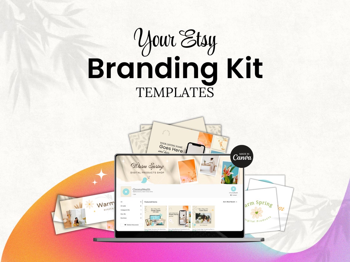 Aesthetic Etsy Shop Branding Kit, Costumizable on Canva, Etsy Shop ...
