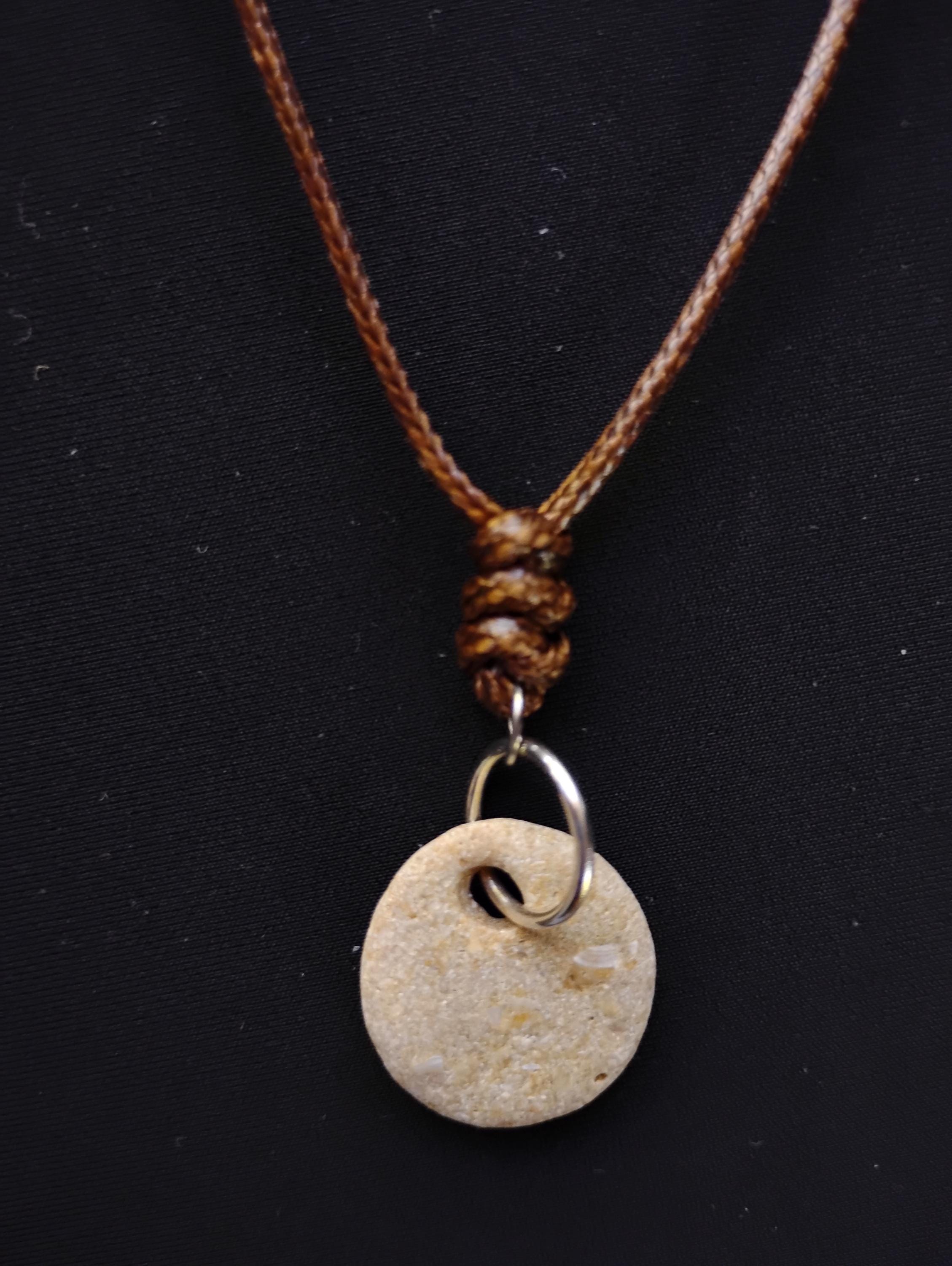 Hag Stone Sacred Adjustable Brown Cord Necklace Holey Rare Beach Stone ...