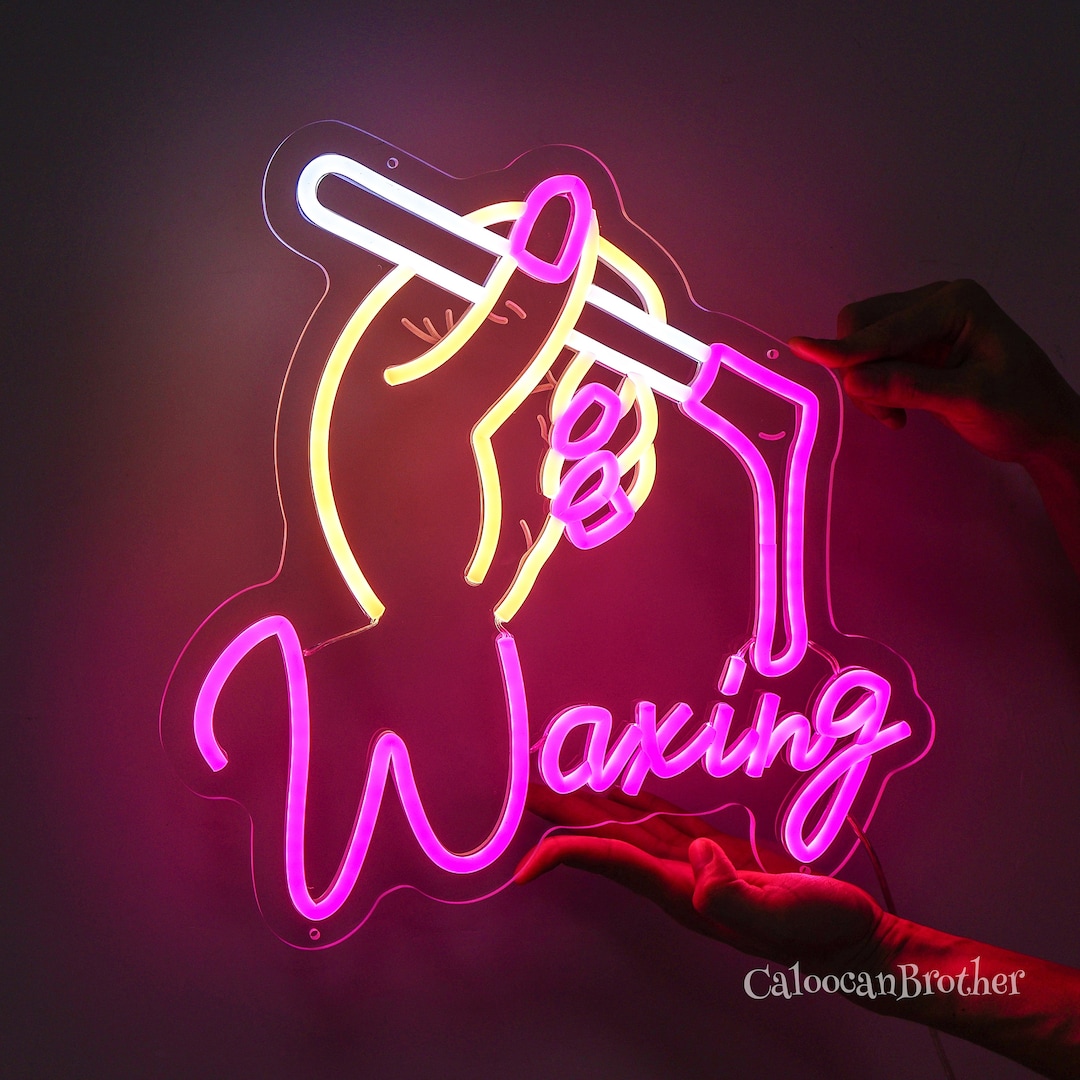 Waxing Neon Sign, Beauty Salon Sign, Esthetician Decor, Med Spa Decor ...