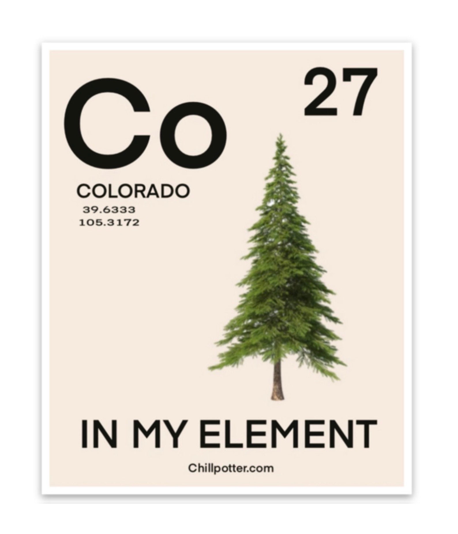 Colorado Periodic Table “in My Element” Sticker 4x3in - Etsy