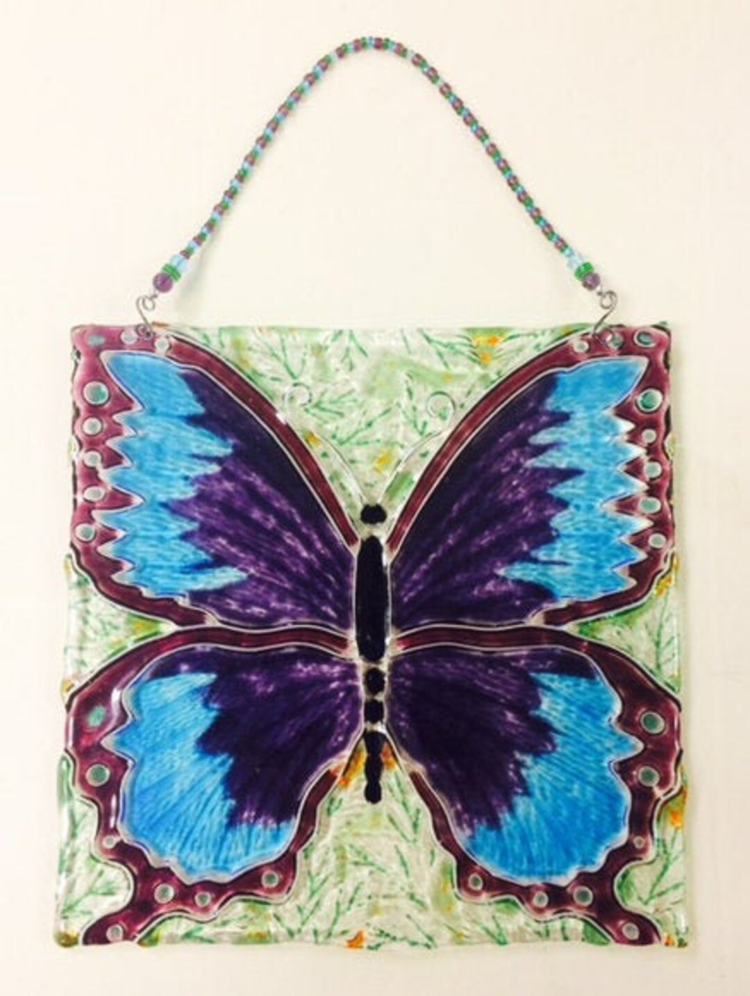Fused Glass Butterfly, Window Display, Hanging, 10 X 10, Indoor ...