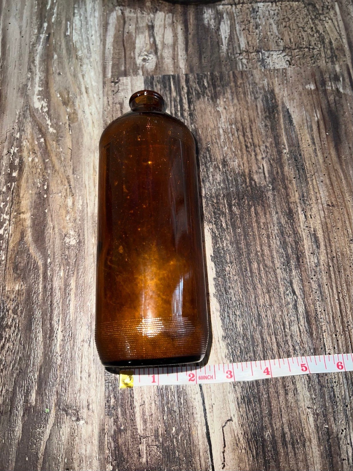 Antique Vintage Amber Color Apothecary Bottles Jars Beer Lot of 4 ...