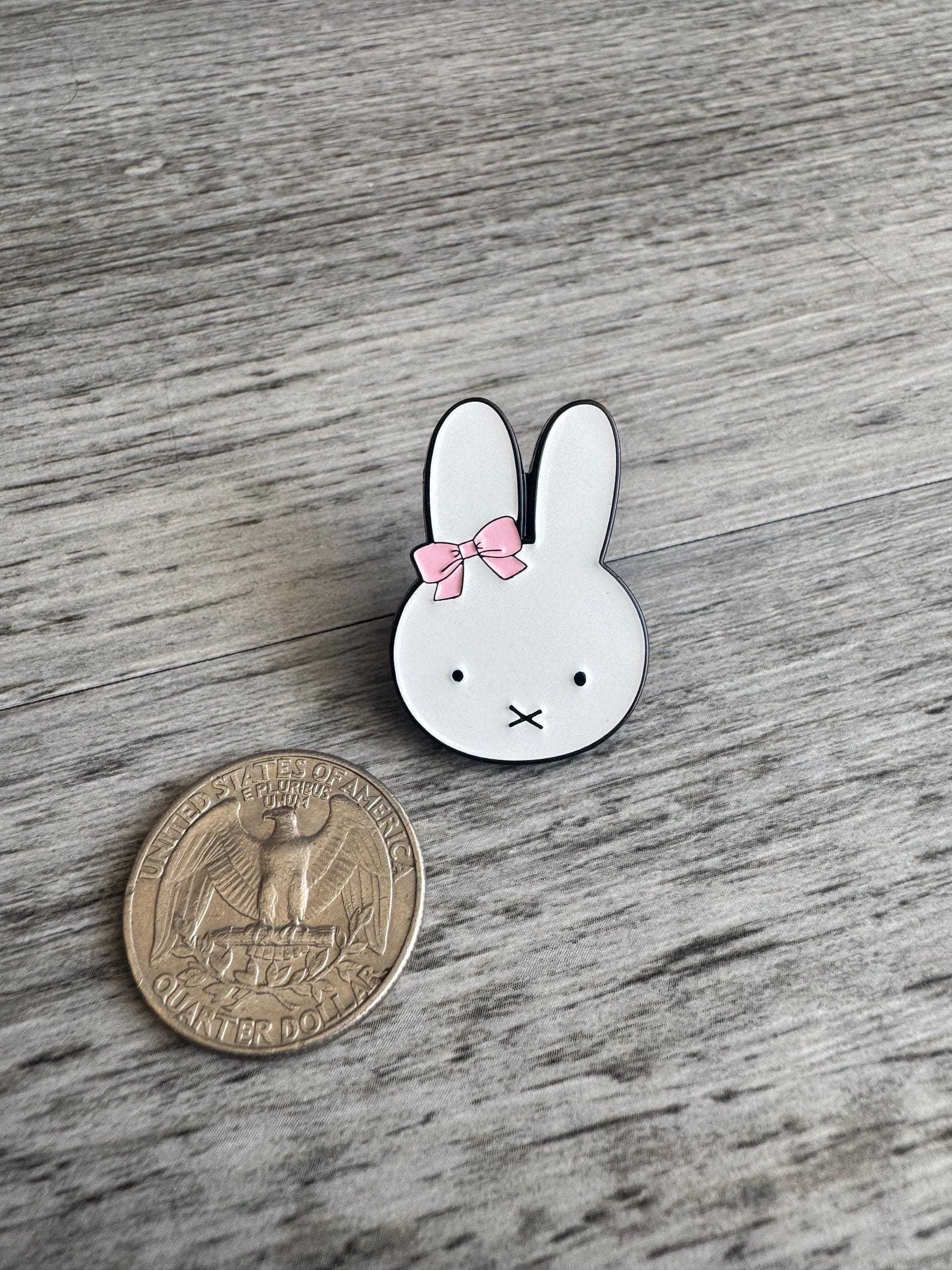 Pink Bow Miffy Bunny Enamel Pin - Etsy