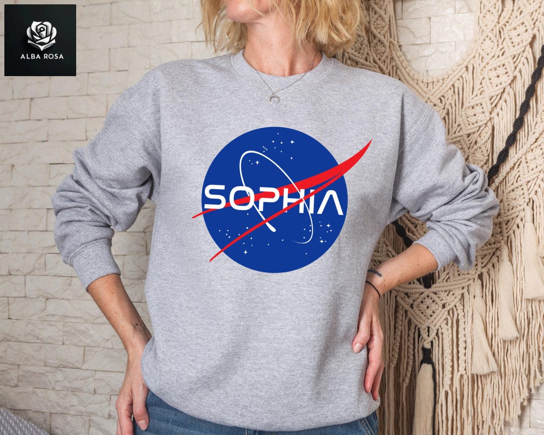 Personalized NASA Style Sweatshirt, Custom Space Hoodie, Sci-fi Gift ...