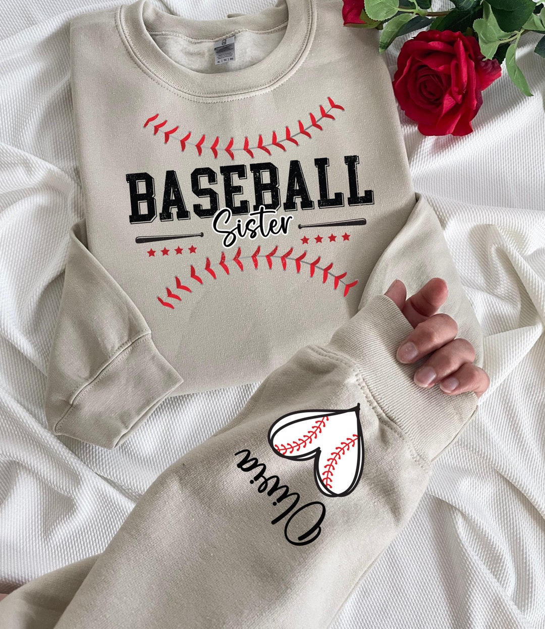 Custom Baseball Sister Sweatshirt, Custom Sweatshirt, Gift for Sister ...