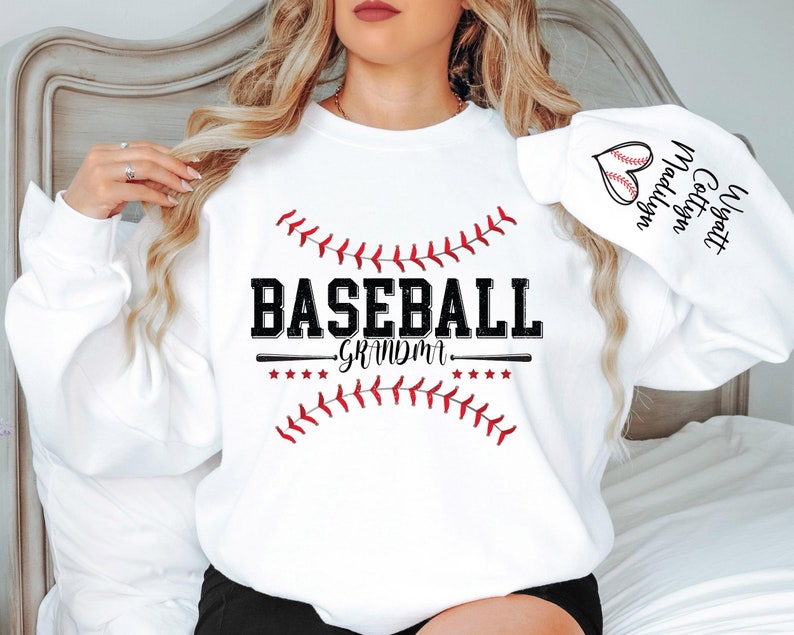 Personalized Baseball Grandma Sweatshirt, Grandma Baseball, Grandma ...
