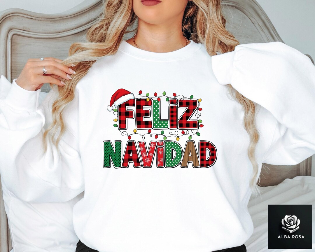 Feliz Navidad Sweatshirt, Spanish Merry Christmas Hoodie Crewneck - Etsy