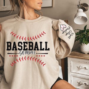 Personalized Baseball Grandma Sweatshirt, Grandma Baseball, Grandma ...
