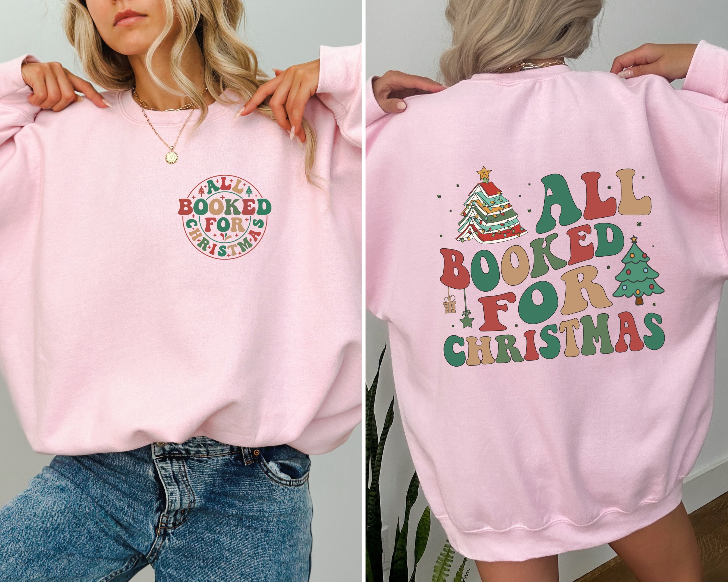 All Booked for Christmas Shirt Gift for Librarian, Bookworm Christmas ...