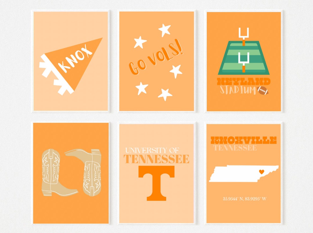 University of Tennessee Digital Poster Prints, Set of 6 - Etsy