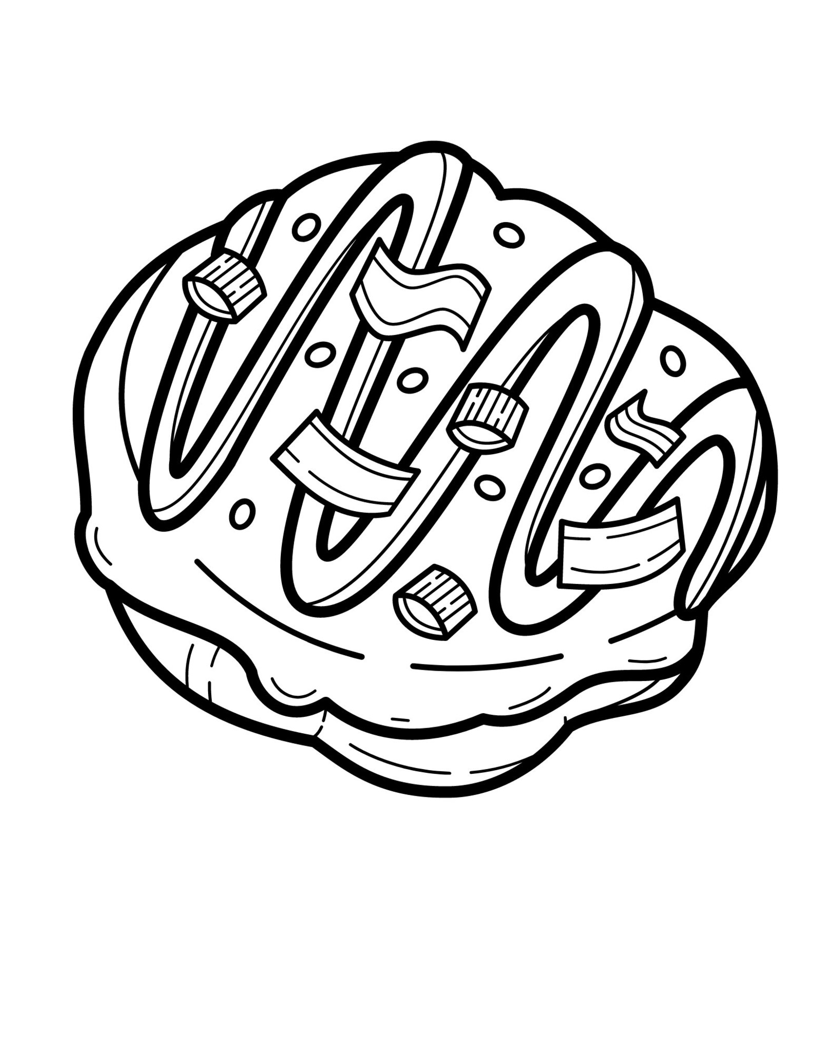 Food and Snacks Coloring Book | Bold and Easy , Food Coloring Pages ...