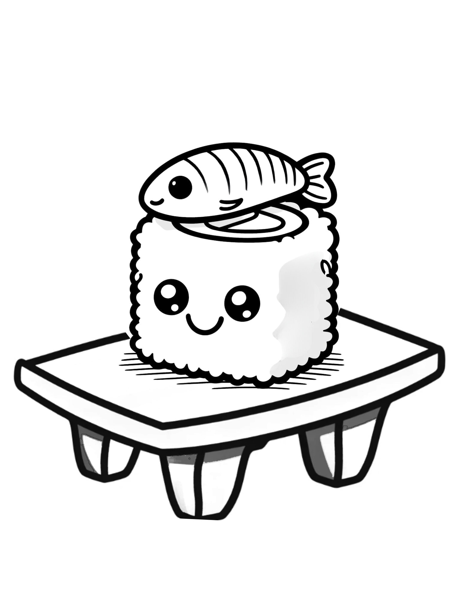 Food and Sushi Coloring Book | Bold and Easy , Food Coloring Pages ...